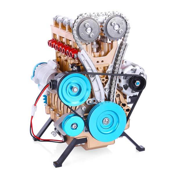 V4 Car Engine Assembly Kit Full Metal 4 Cylinder Car Engine Building ...
